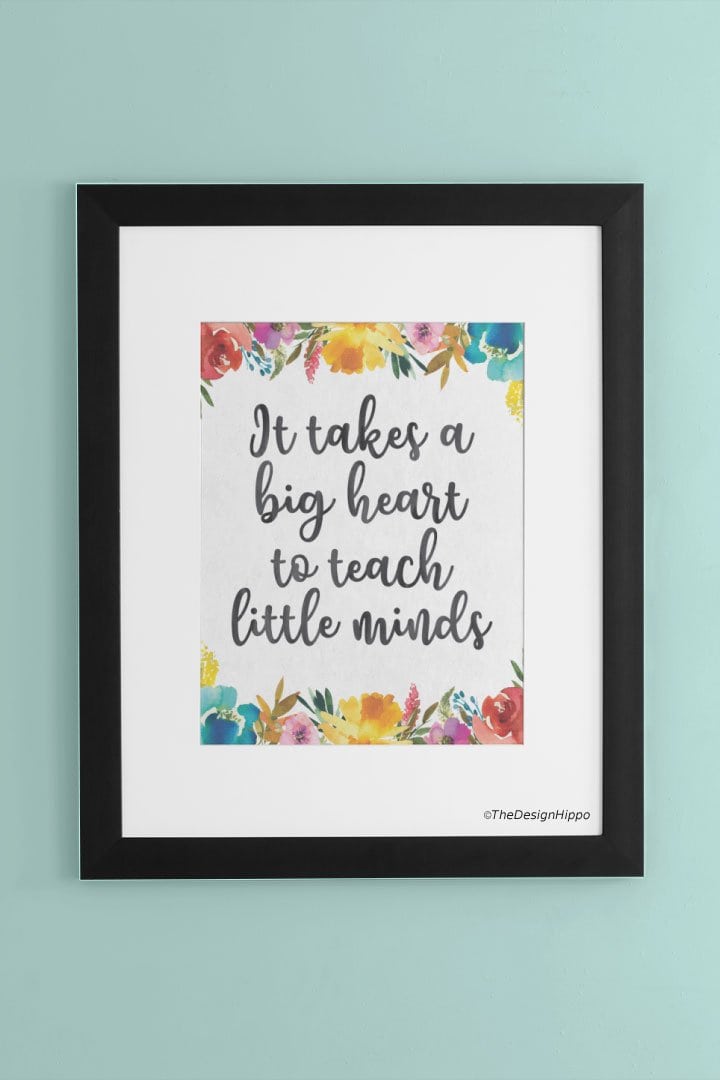 Free Teacher Appreciation Printable Quote With Watercolor Flowers